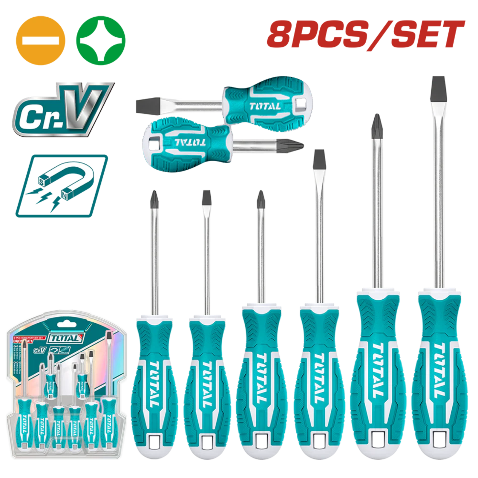 INECO 4181400008 Set of 8 Slotted and Phillips Screwdrivers ...